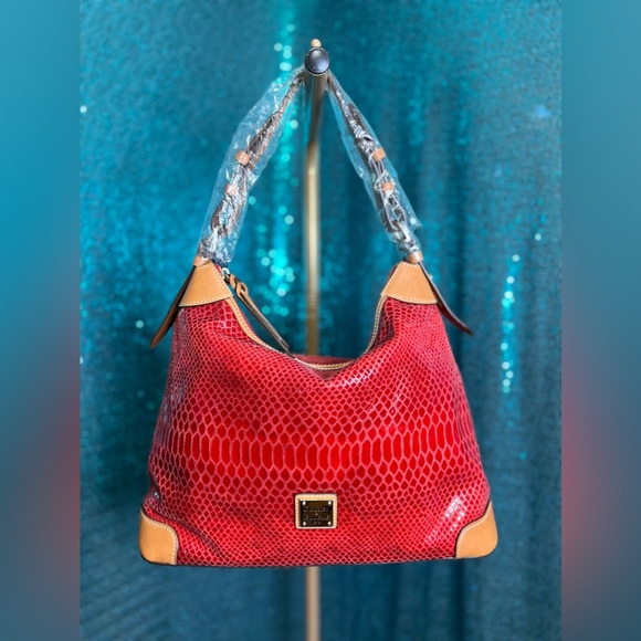 Dooney & Bourke | Bags | New Red Snake Embossed Dooney Bourke Shoulder ...